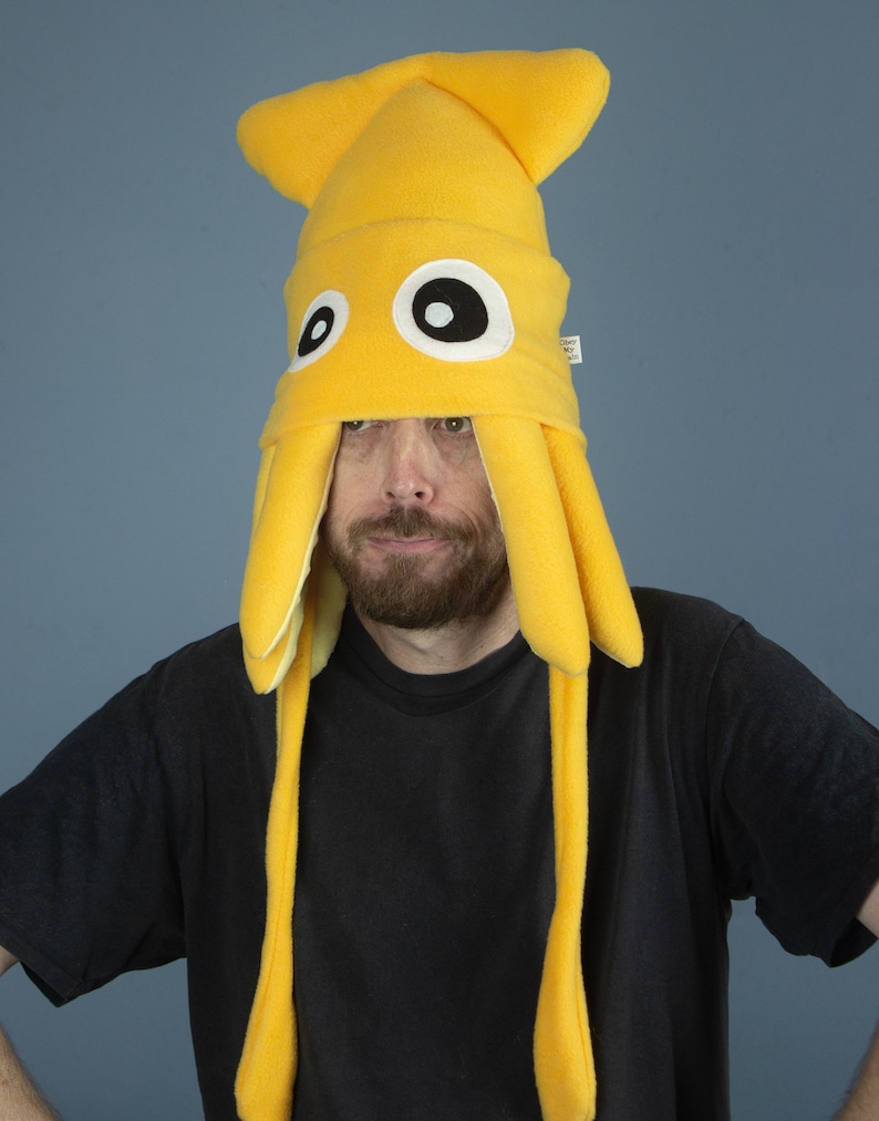 Medium Fleece Squid Hat Yellow | Etsy