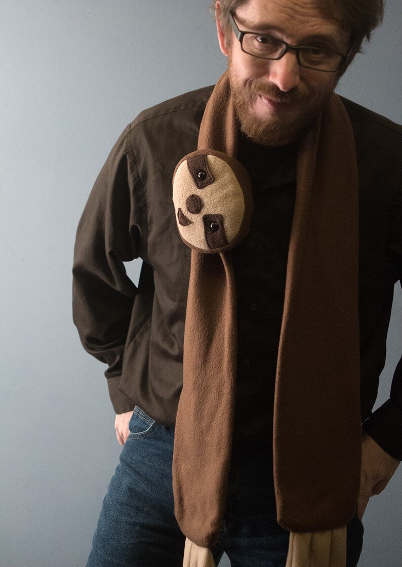 Fleece Sloth Animal Scarf - Etsy