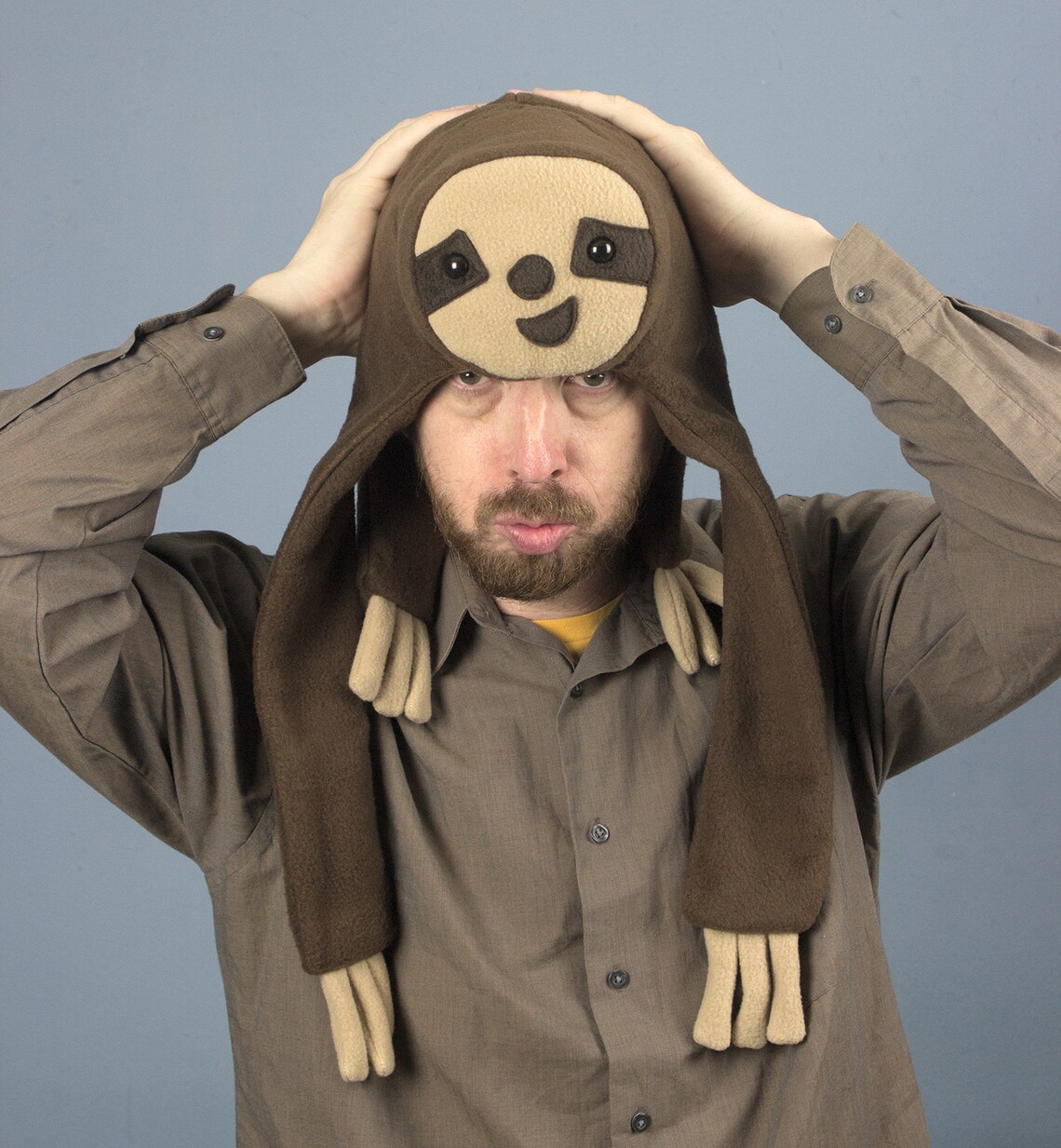 Handmade Fleece Sloth Hat - Etsy