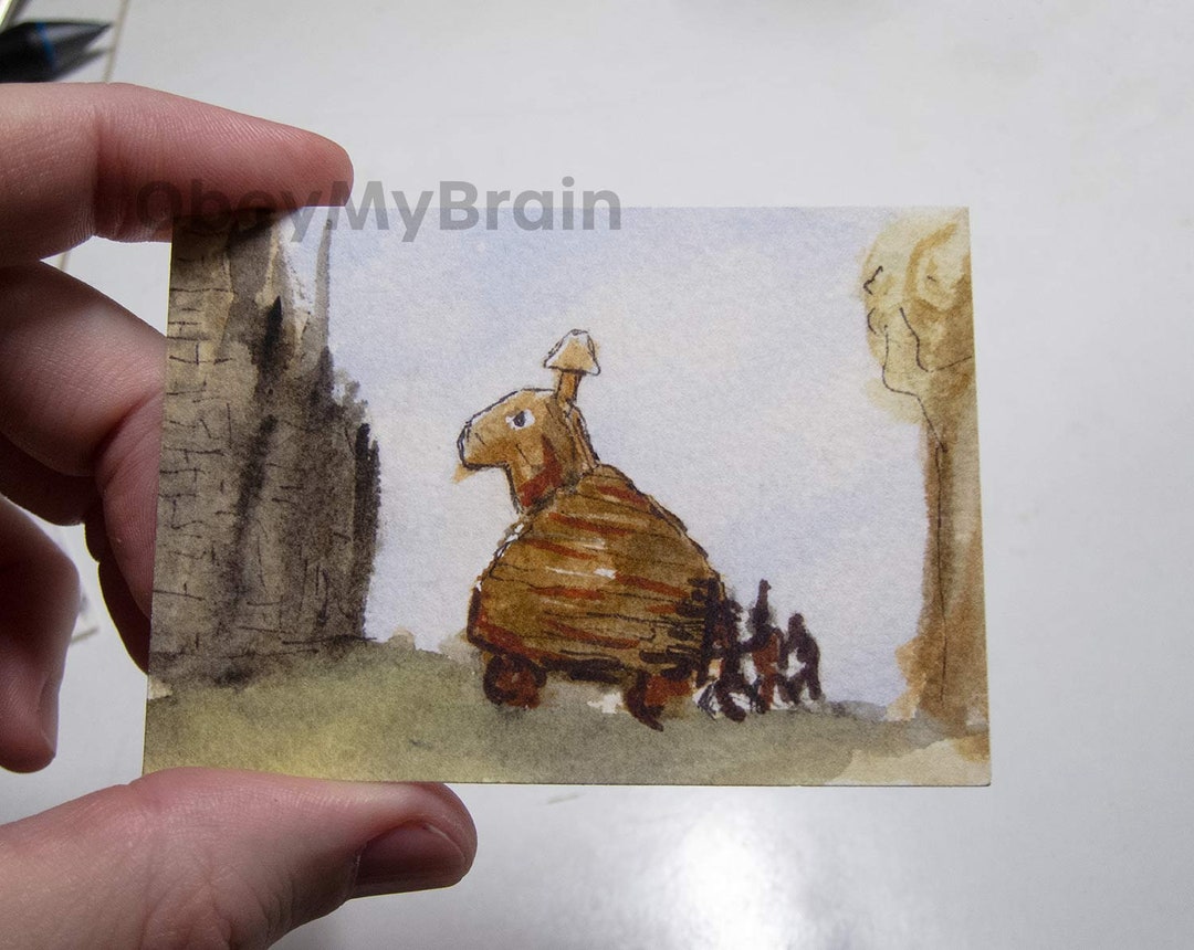 ACEO PRINT Artist Trading Card Monty Python Trojan Rabbit ATC - Etsy