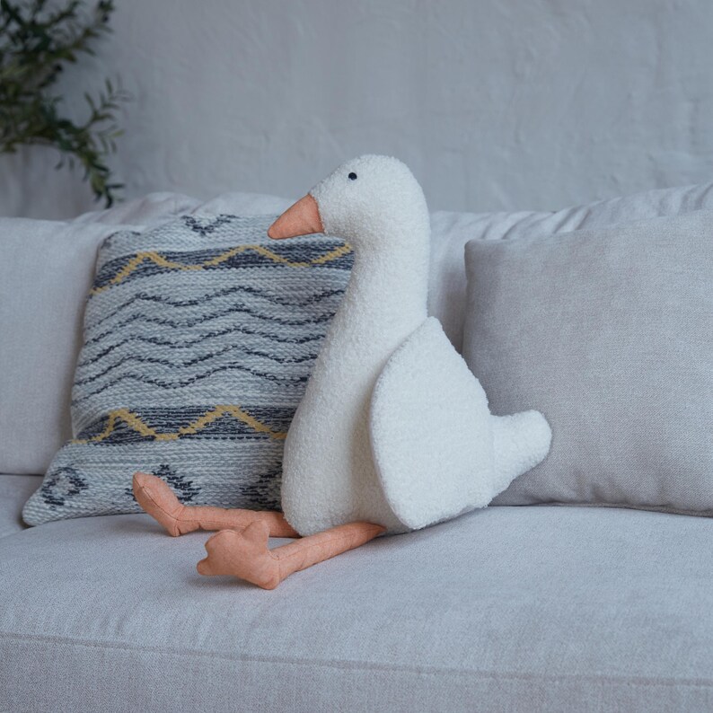 Floppy White Goose Plush – Nursery Decor & Soft Animal Gift for Baby ...