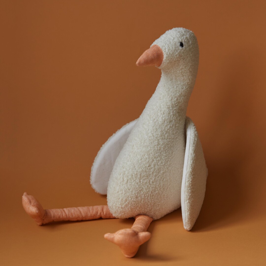 Floppy White Goose Plush – Nursery Decor & Soft Animal Gift for Baby ...