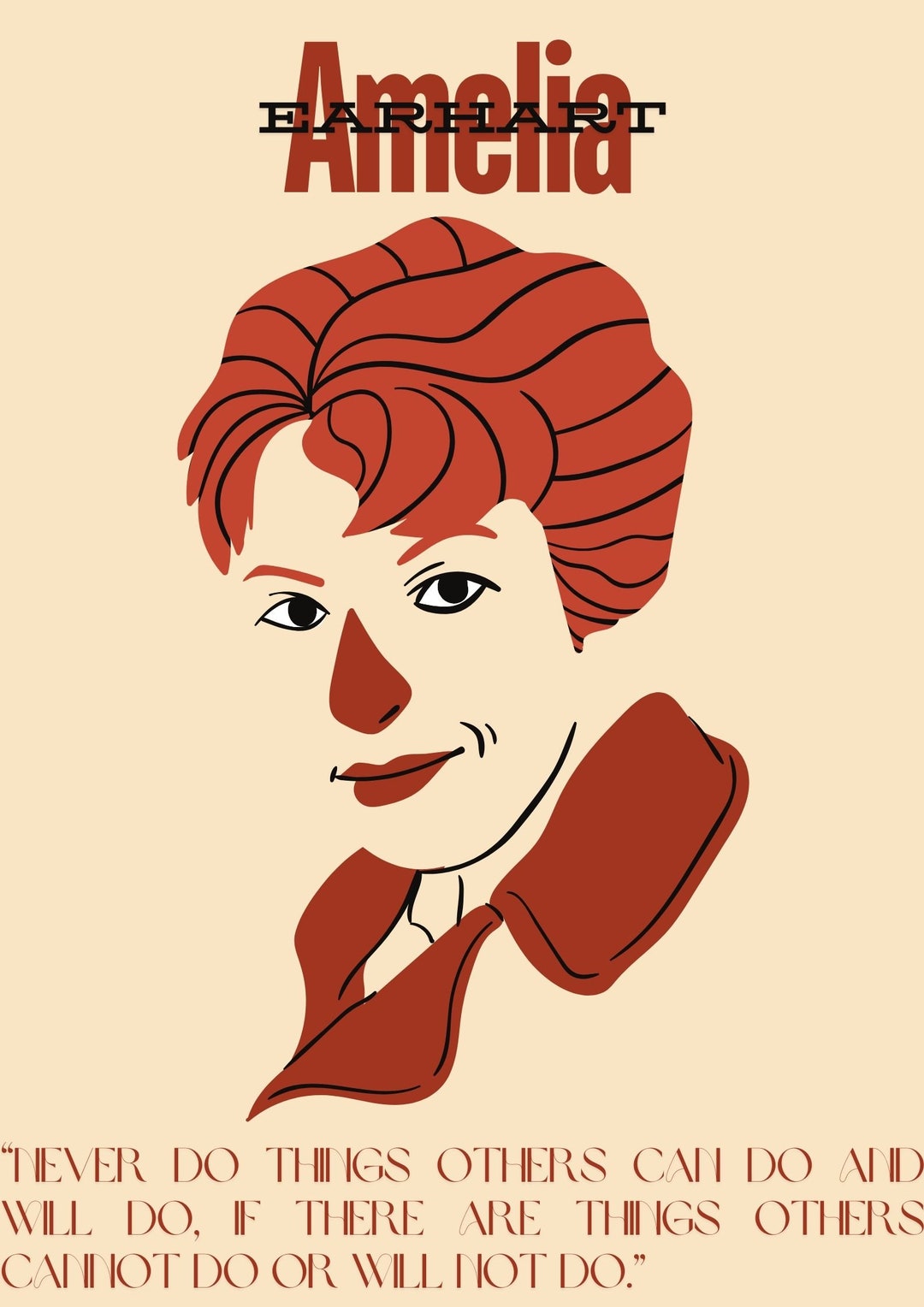 Amelia Earhart Inspirational Woman Poster - Etsy