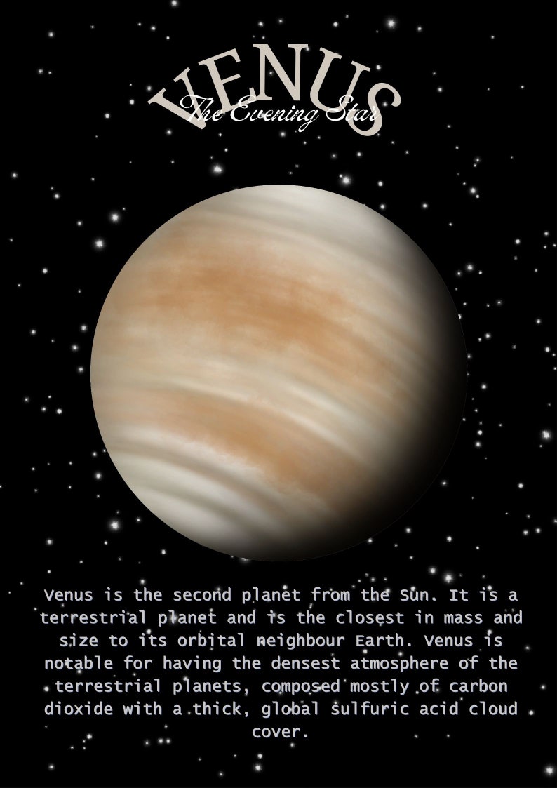 Educational Venus Planet Poster - Etsy