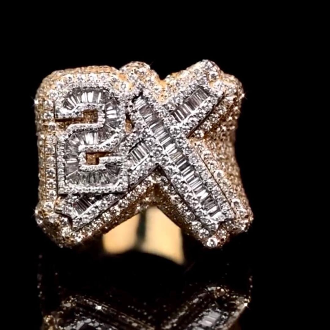 Custom Iced Out 2X Ring | Hip Hop Bling Jewelry | Baguette Moissanite ...