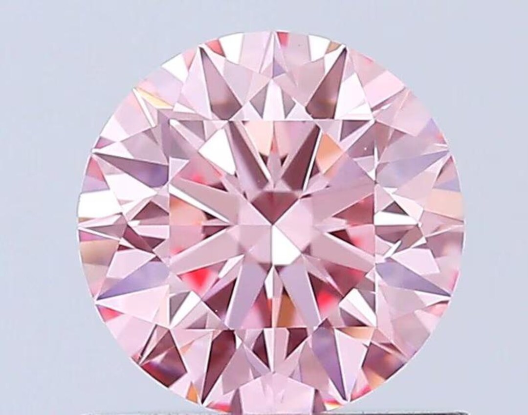 1.00CT Round Fancy Vivid Pink VVS2, Loose Lab Grown Diamond, Fabulous ...