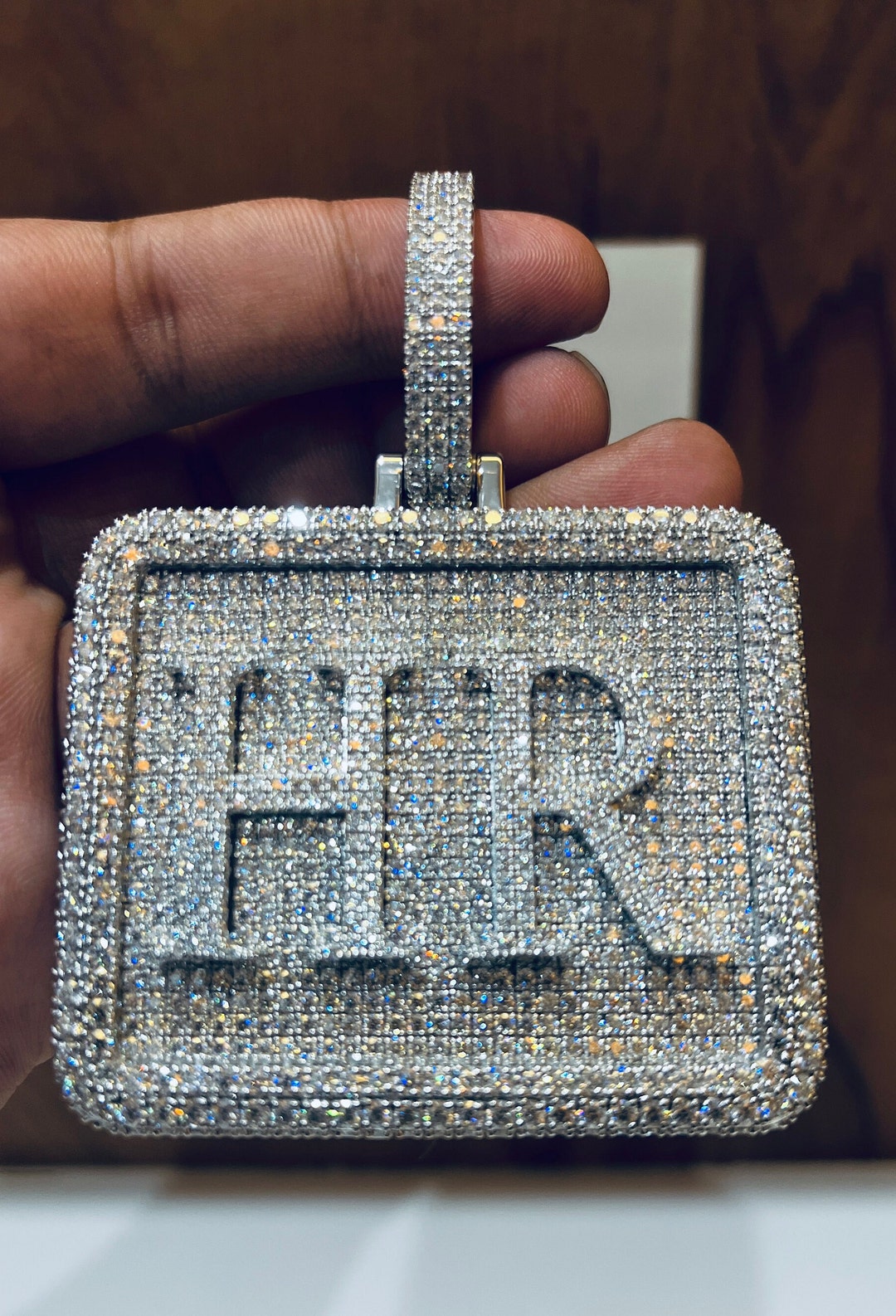 Custom Made Iced Out Hip Hop Pendant | Chunky Moissanite Pendant | 925 ...