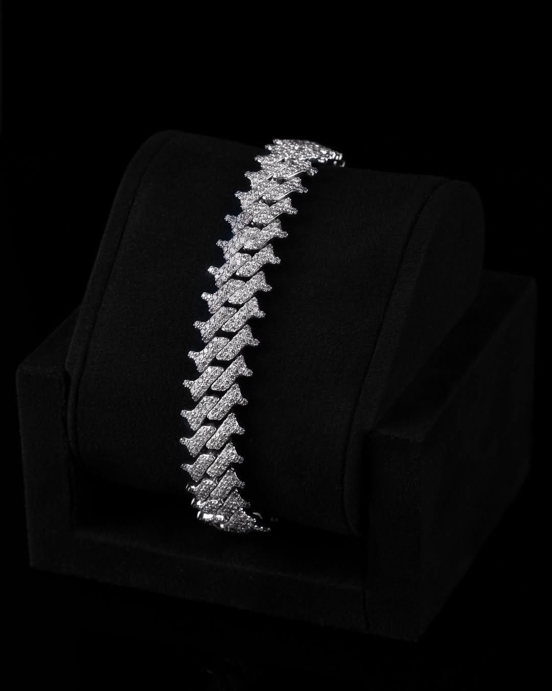 Iced Out Cuban Link Chain Bracelet – Hip Hop Bling Jewelry for Men ...