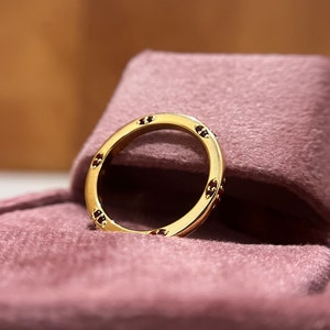 14k Gold Ruby Ring – Thin Red Gemstone Band – Elegant Stacking Ring for Women – Handmade Jewelry ...