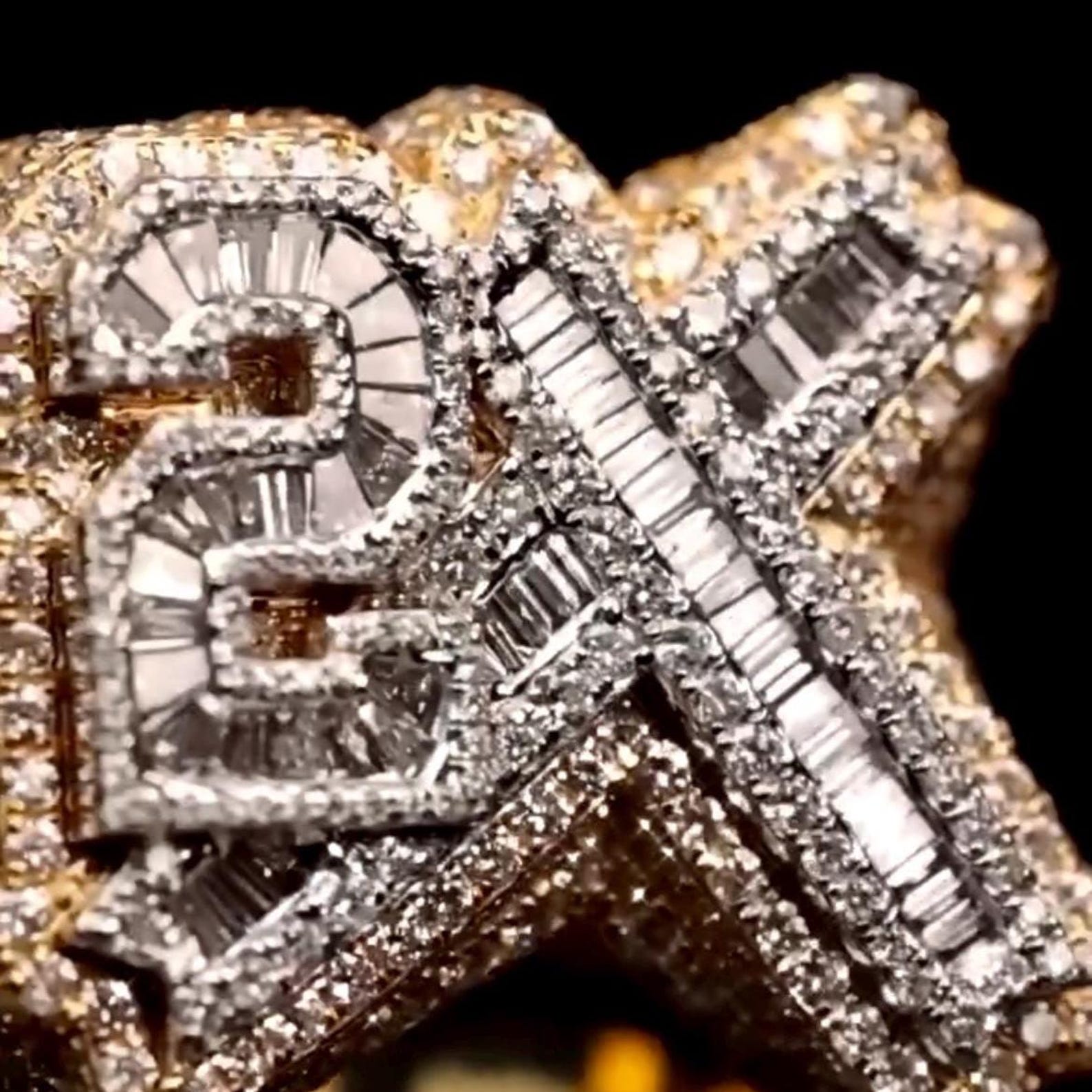 Custom Iced Out 2X Ring | Hip Hop Bling Jewelry | Baguette Moissanite ...
