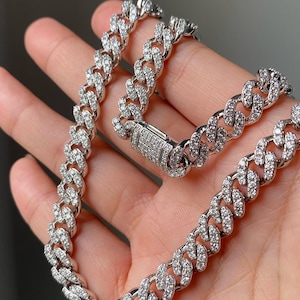 10MM Prong Cuban Link Chain, Customizable Bail, Men/women Chain, Cuban ...