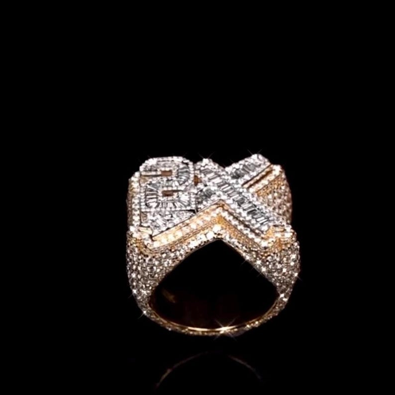 Custom Iced Out 2X Ring | Hip Hop Bling Jewelry | Baguette Moissanite ...