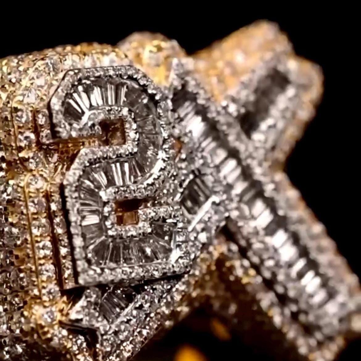 Custom Iced Out 2X Ring | Hip Hop Bling Jewelry | Baguette Moissanite ...