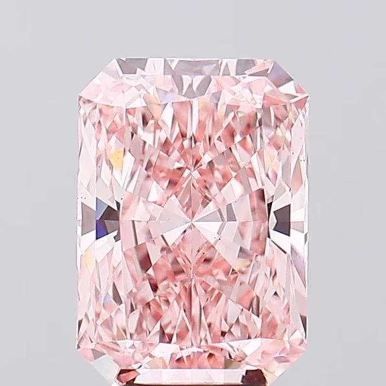 5.00CT Radiant Fancy Vivid Pink VS1, Loose Lab Grown Diamond ...