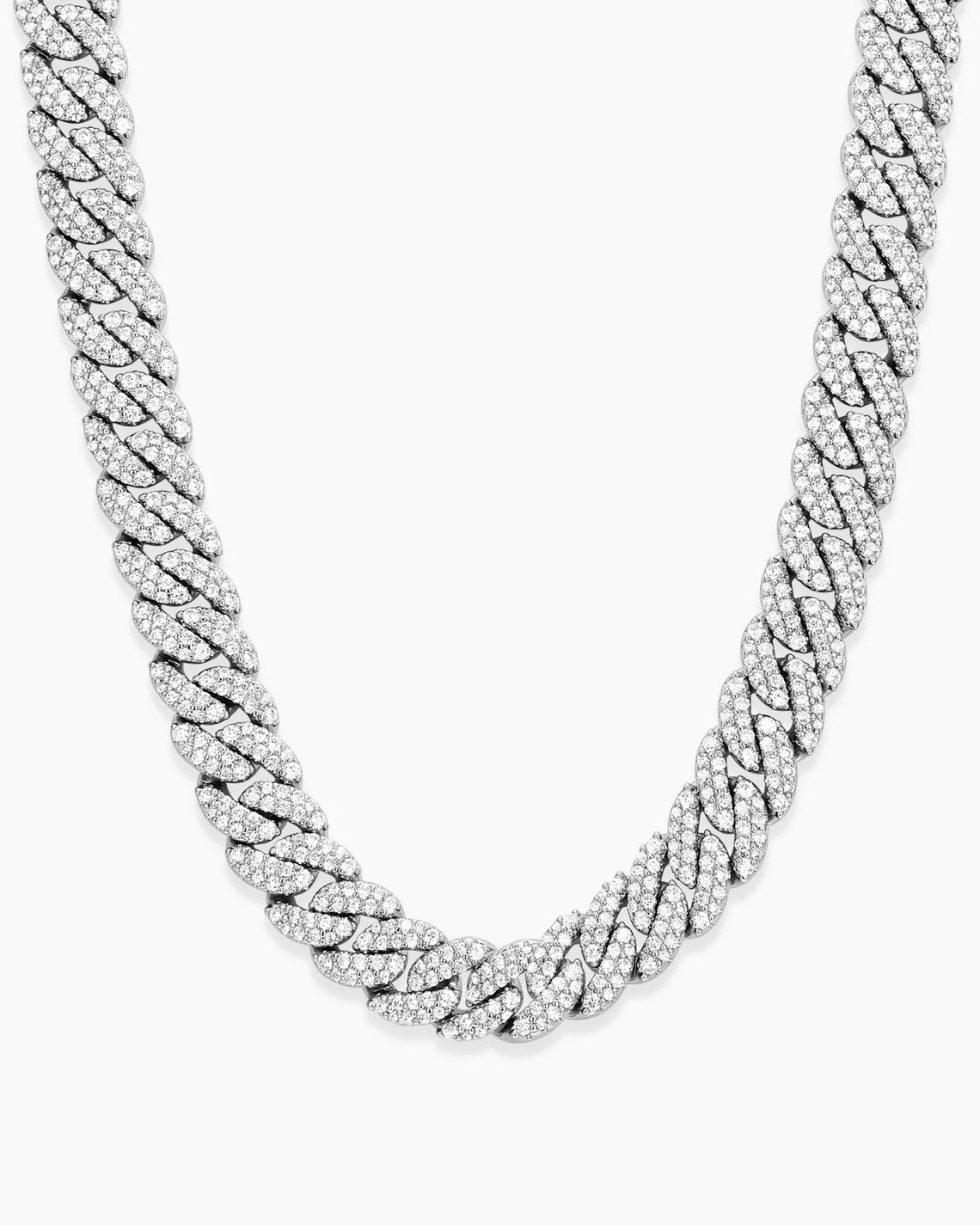 10mm Miami Cuban Link Prong Chain, Men-women Chain, Iced Cuban Necklace ...