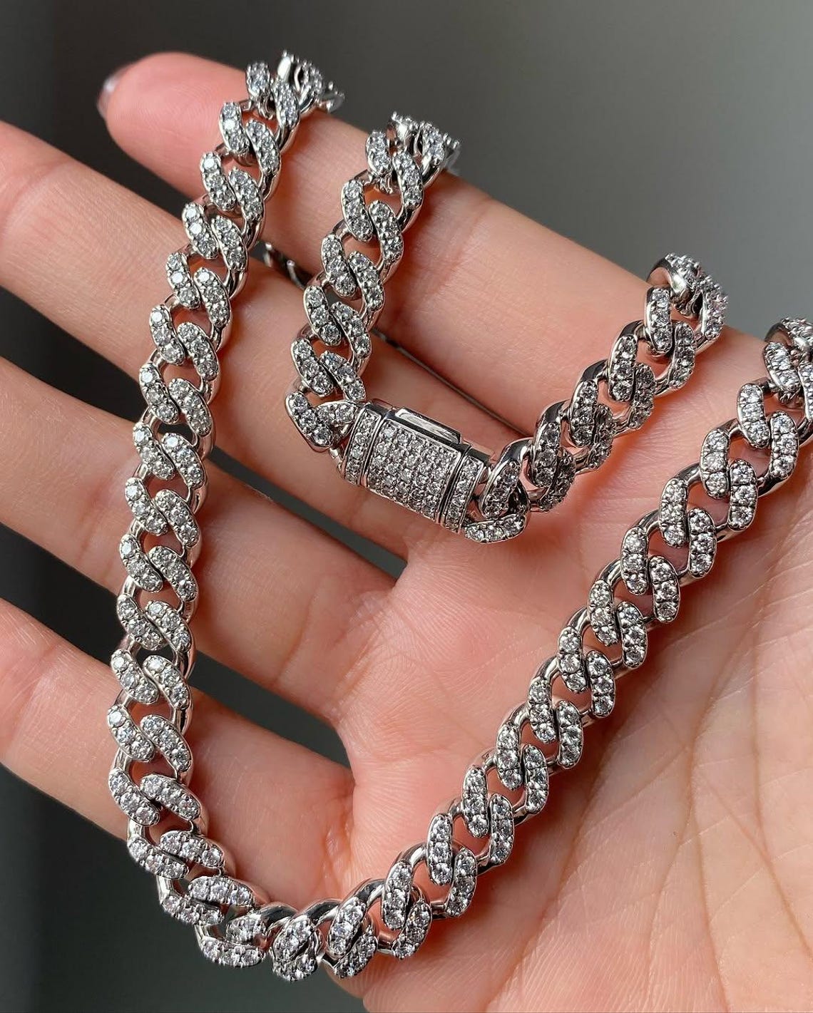 10MM Prong Cuban Link Chain, Customizable Bail, Men/women Chain, Cuban ...