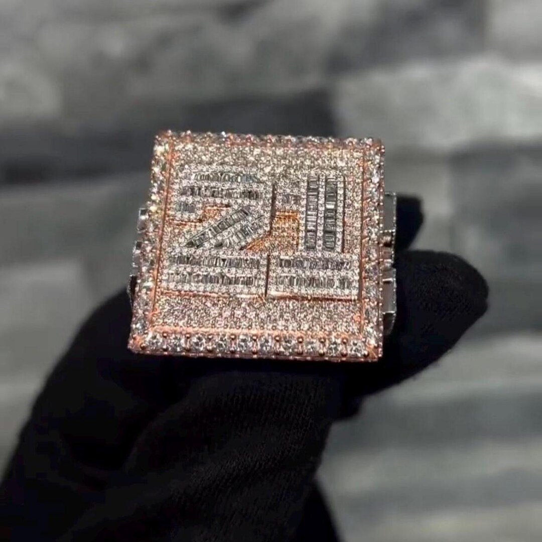 VVS Custom Iced Out Number Ring | 3D Number Jewelry | Fully Diamond ...