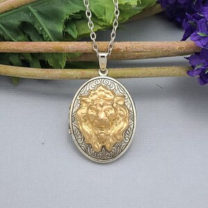 Ox Silver Large Oval Locket With Lion Head Mother Sister Daughter Wife ...