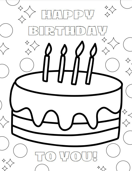 Happy Birthday Coloring Sheet - Etsy