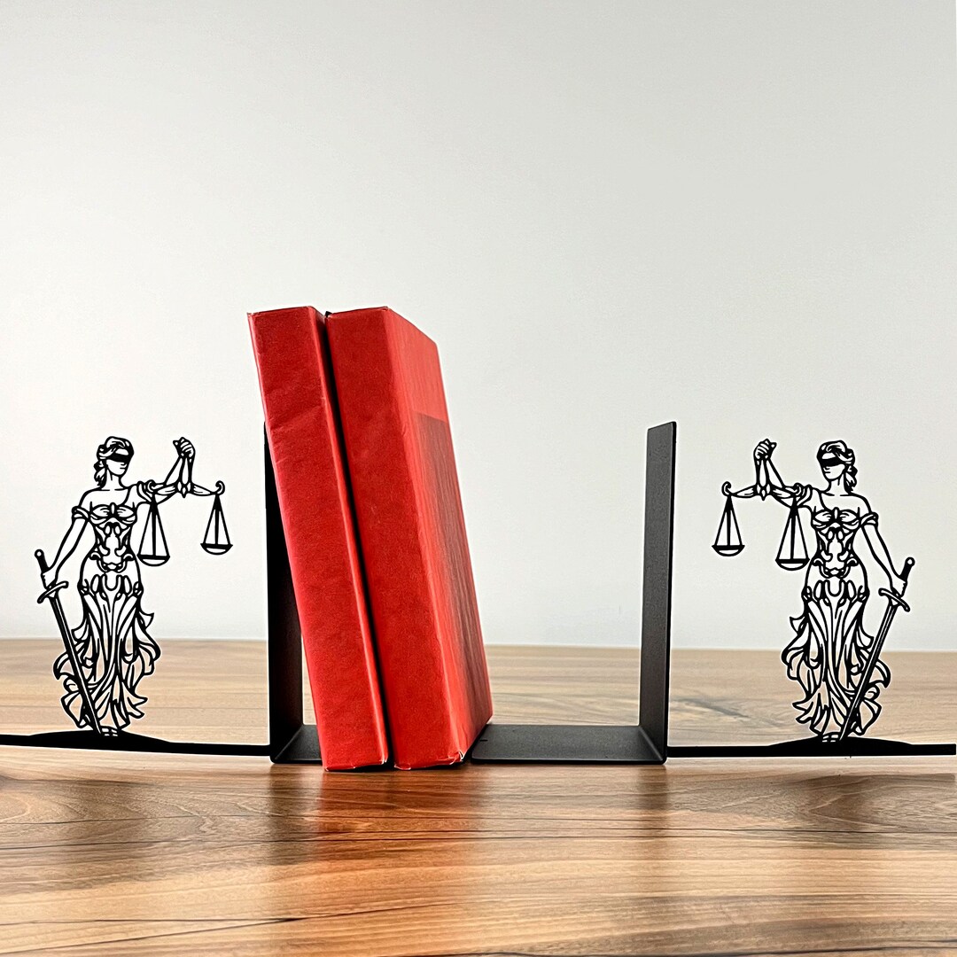 Bookends Lady Justice, Metal Bookends, Book Ends, Book Gift, Office ...