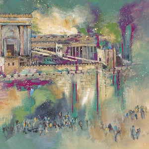 Beit Hamikdash Giclée Canvas Print: Abstract Jewish Art - Etsy