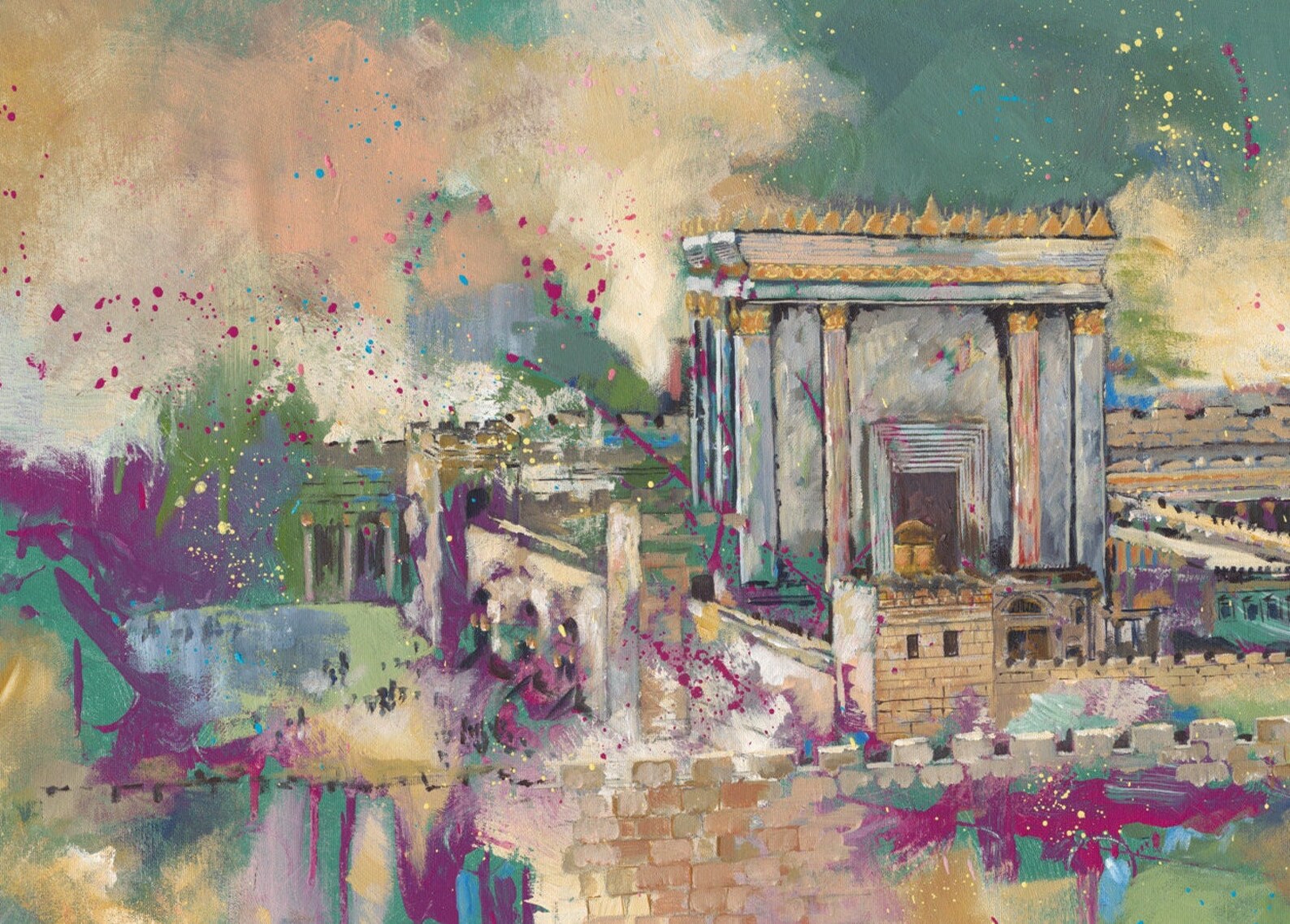 Beit Hamikdash Giclée Canvas Print: Abstract Jewish Art - Etsy