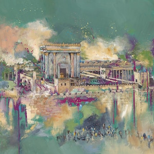 Beit Hamikdash Giclée Canvas Print: Abstract Jewish Art - Etsy