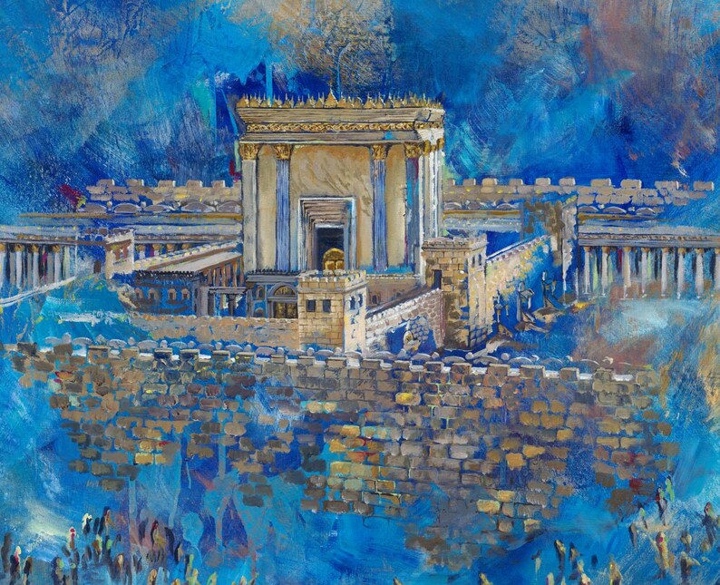 Beit Hamikdash Giclée Print: Jewish Art, Western Wall, Judaica Canvas ...