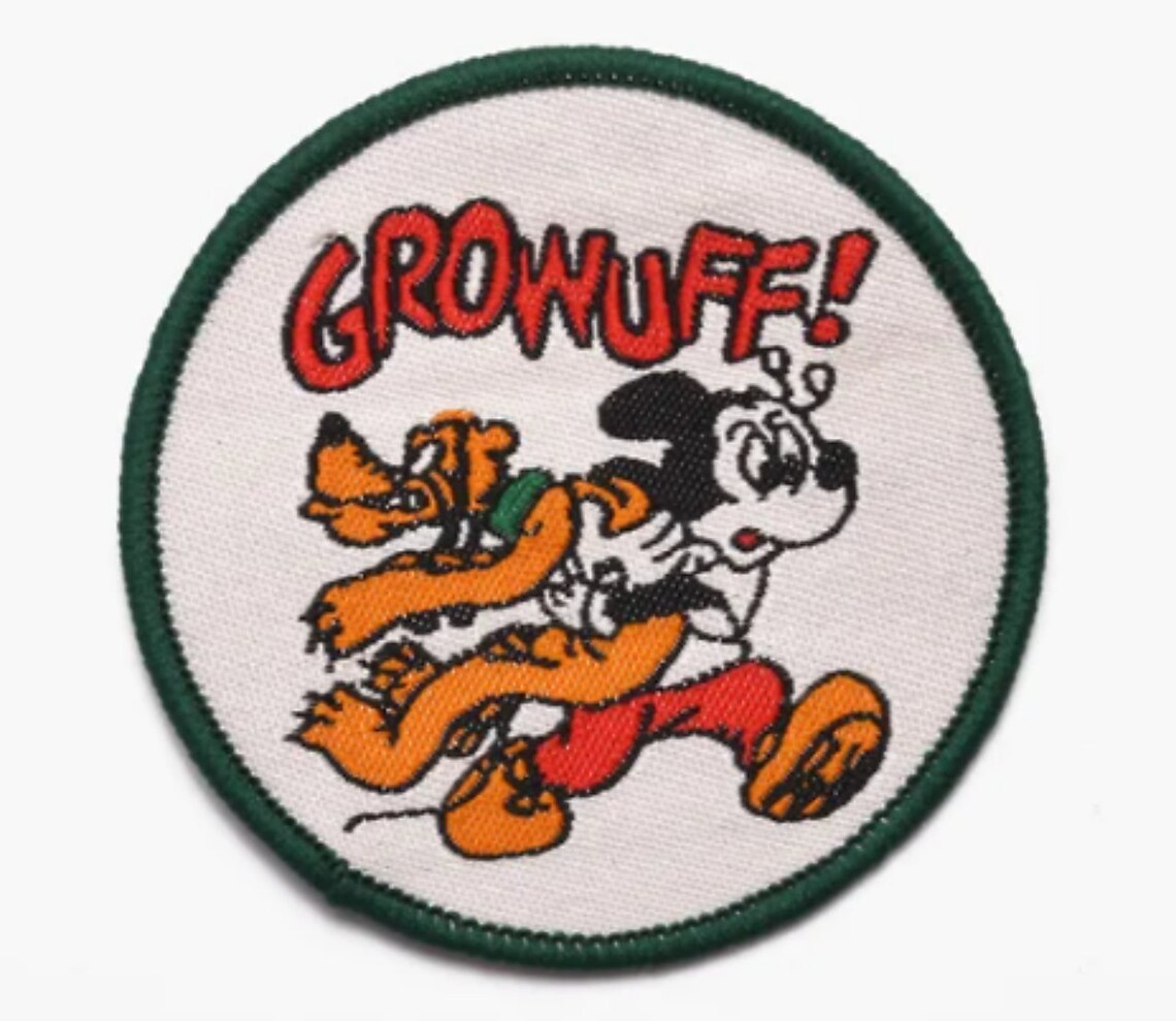 Mickey Mouse and Pluto Iron on Applique, Cute Mouse and Dog Iron on Patch, Children's Round Iron ...