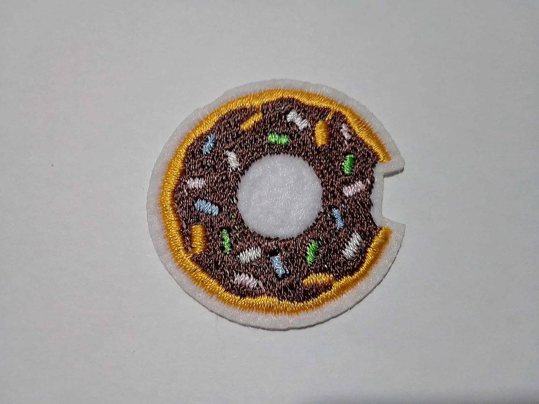 Donut Iron on Applique, Chocolate Donut Iron on Patch, Iron-on ...