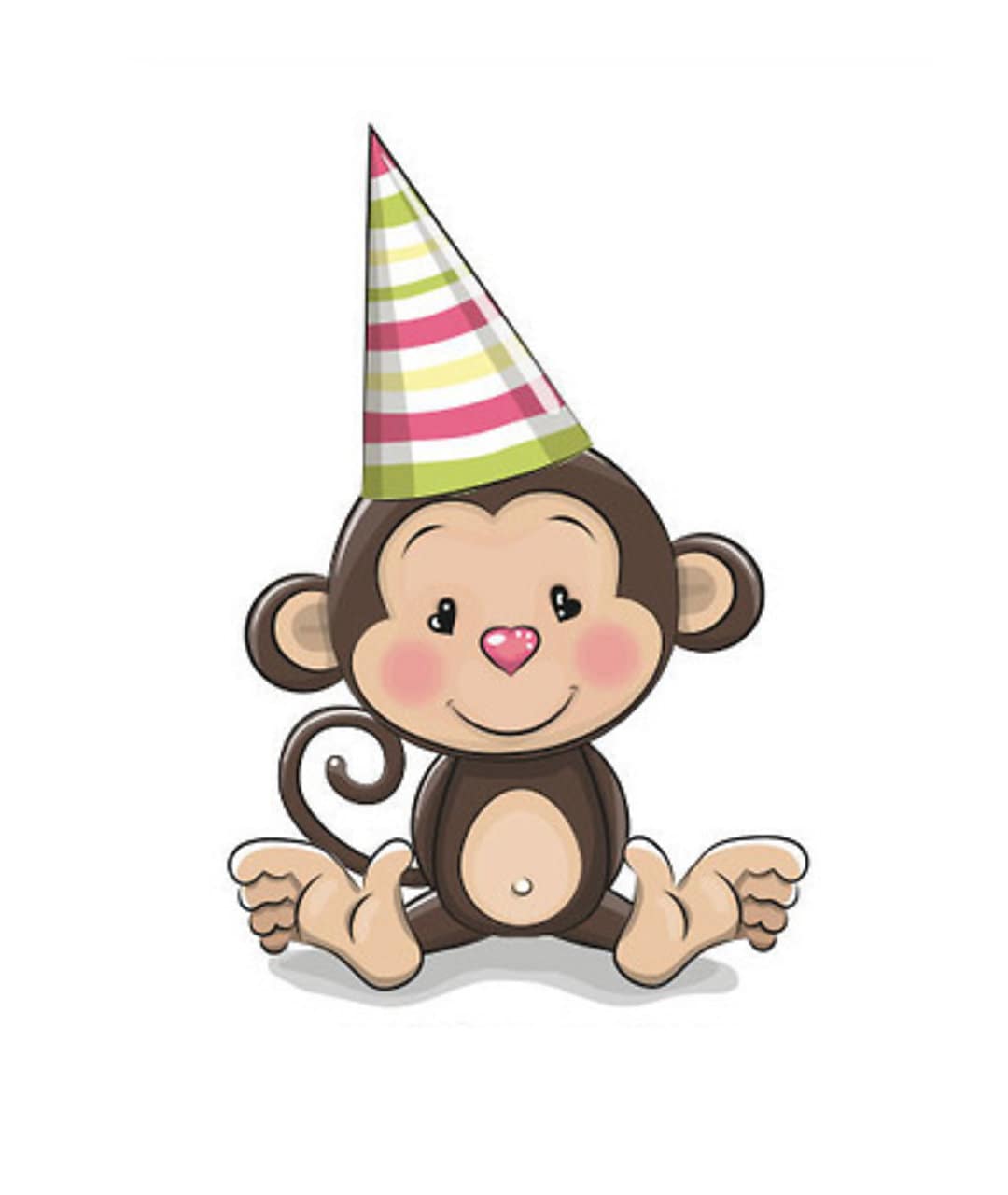 Monkey Iron on Applique, Cute Safari Animal Iron on Patch, Cute Monkey ...