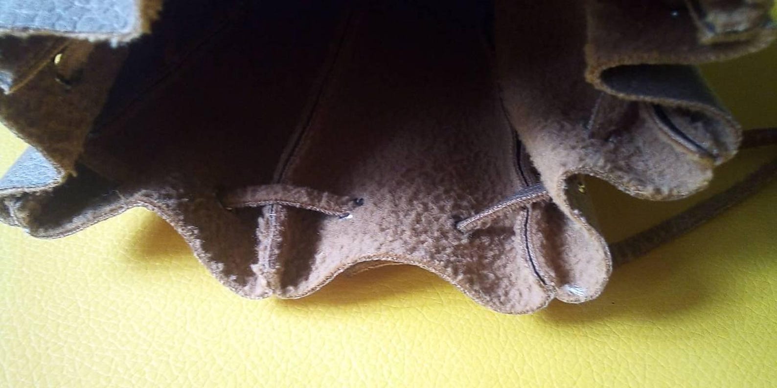 Brown Pouch 14cm, Fabric Pocket for Coins Money Keys Toys Dice Jewelry ...