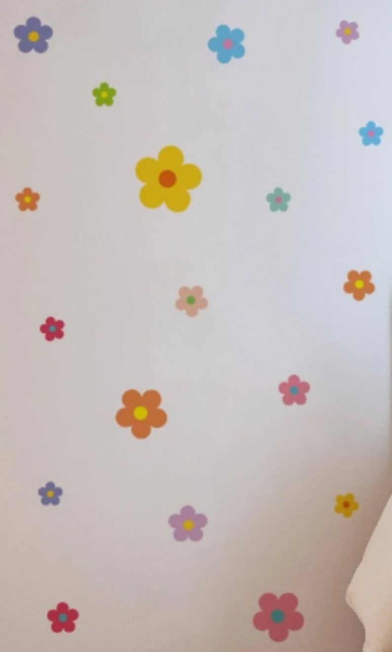 Colorful Flowers Stickers, Cute Flowers Self-adhesive Stickers, 30x20cm ...