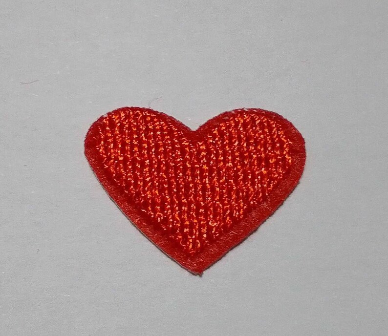 Mini Red Heart Iron on Applique, Cute Heart Iron on Patch, Iron-on ...