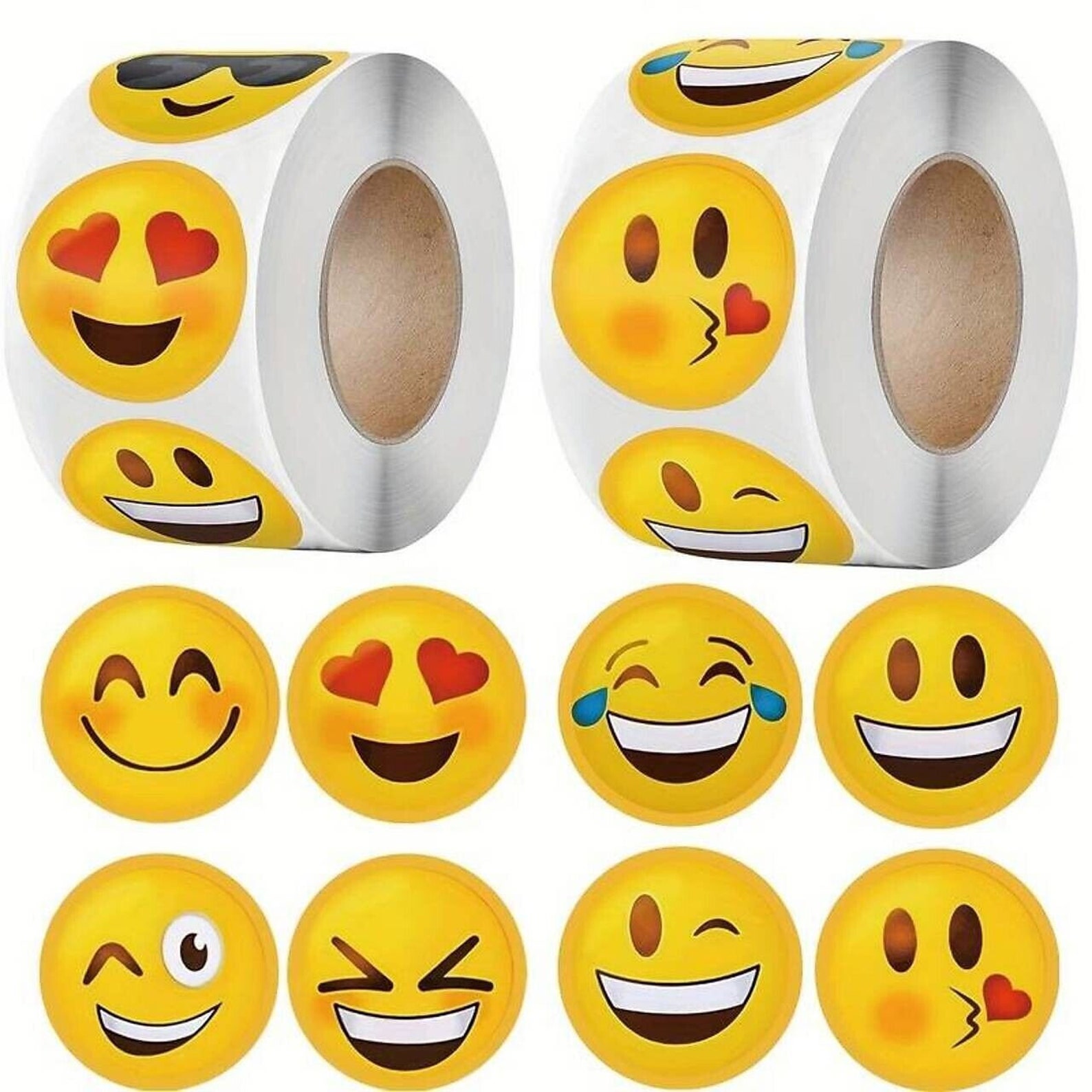 Yellow Smiley Sticker 20pcs, Cute Funny Crazy Smile Self-adhesive ...