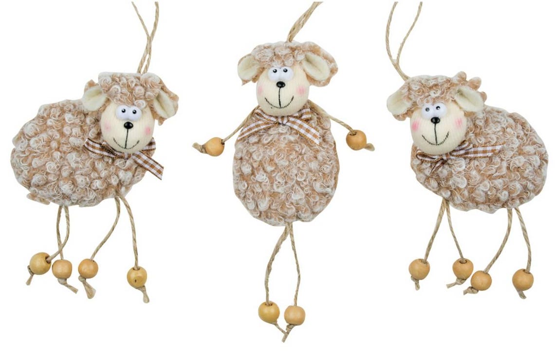 Cute Beige Sheep, Textile Sheep for Hanging (crafts Embellishment ...