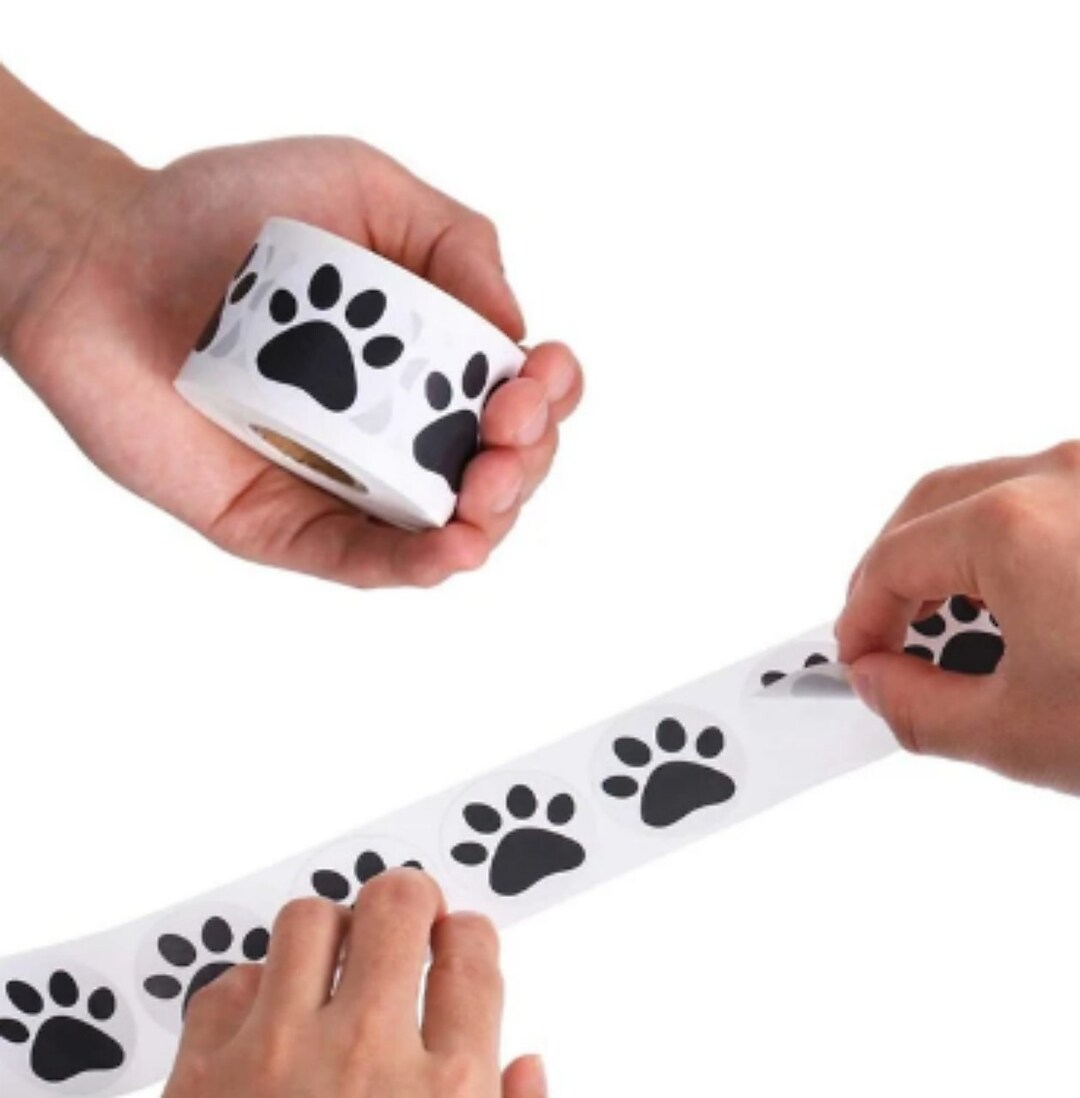 Black Paw Prints Sticker 20pcs, Cute Dog's Paws Self-adhesive Stickers ...