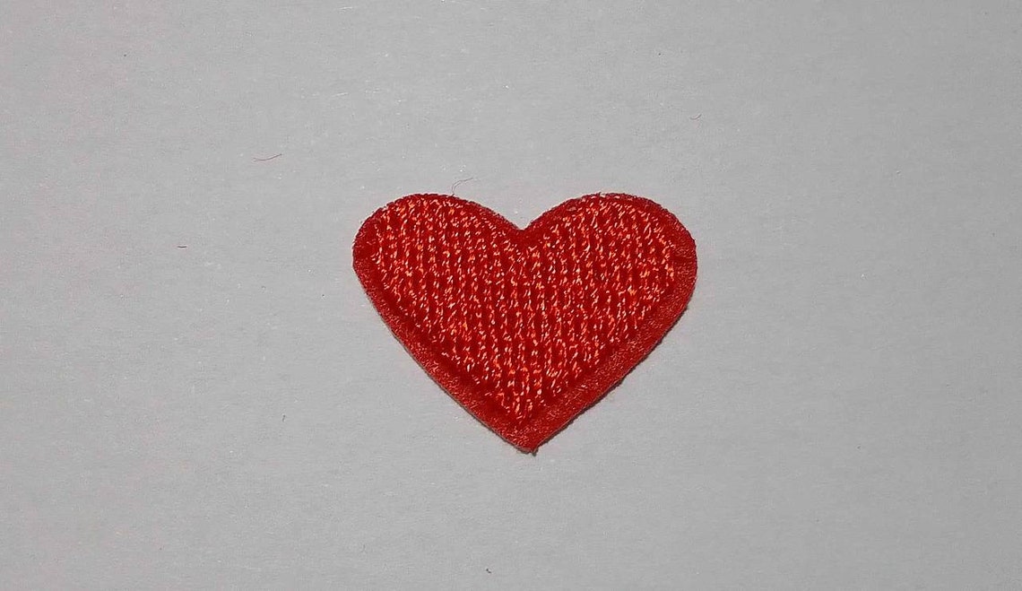Mini Red Heart Iron on Applique, Cute Heart Iron on Patch, Iron-on ...