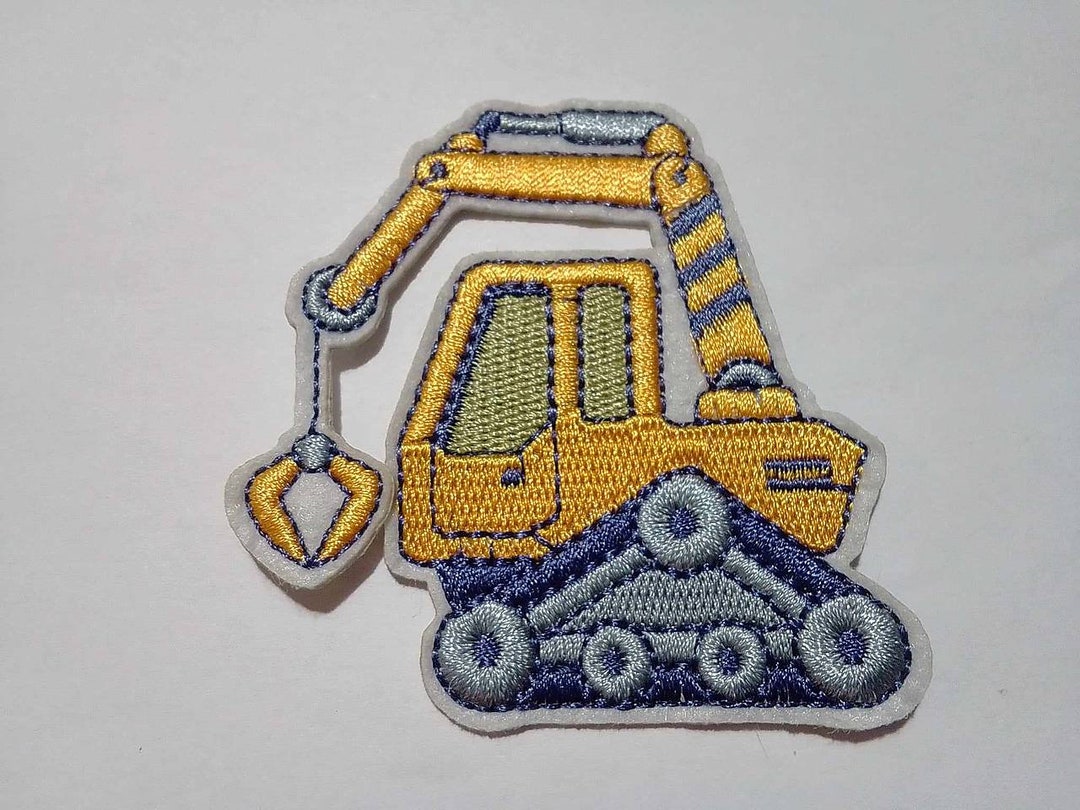 Construction Machine Iron on Applique, Crane Iron on Patch, Iron-on ...