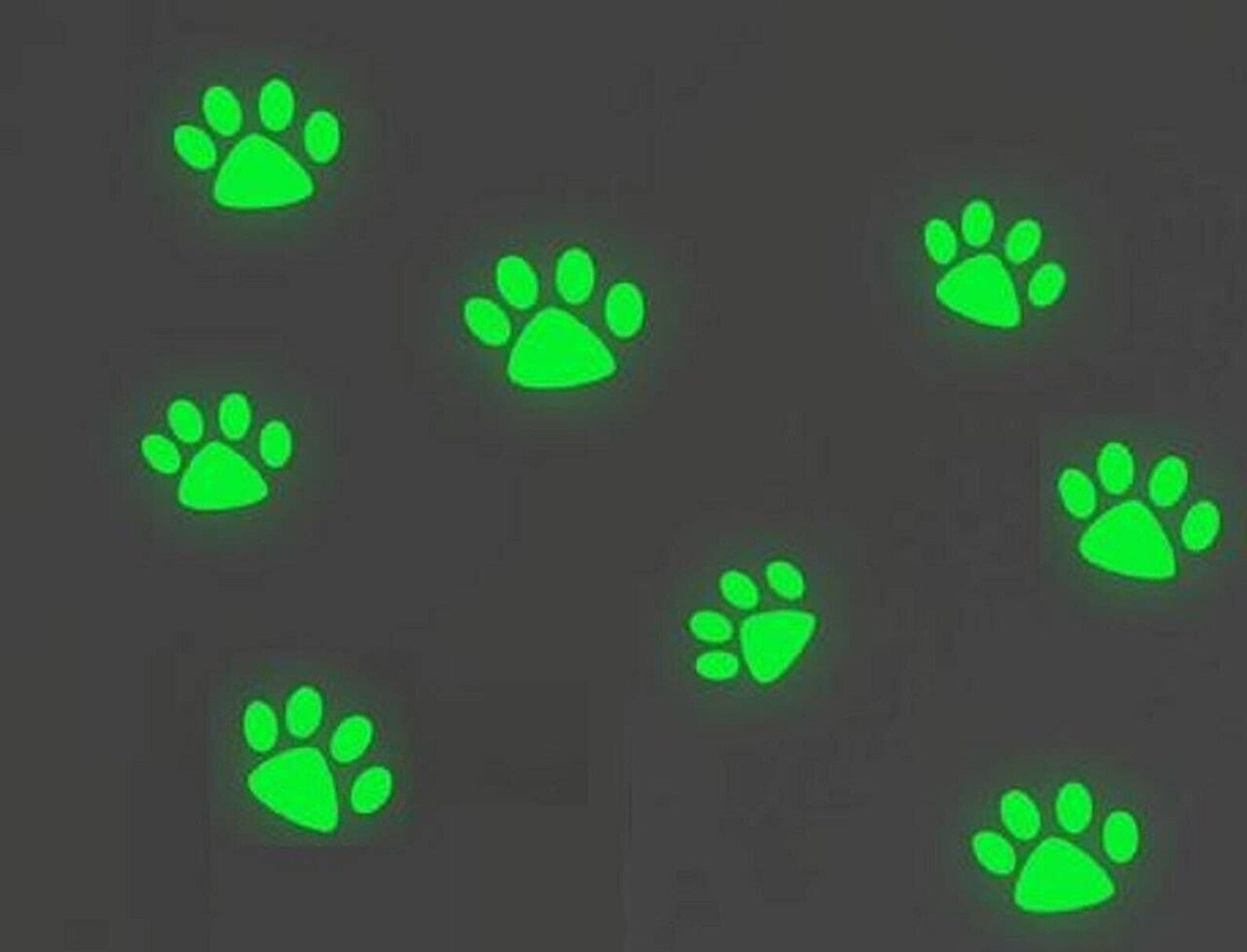 Paw Prints in the Dark Glowing Stickers, Dog's Paws Self-adhesive ...