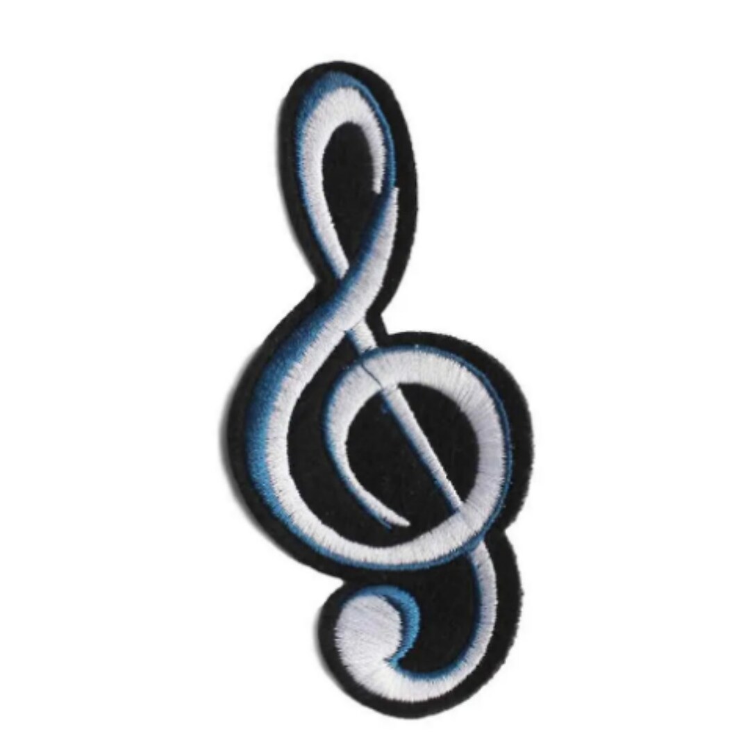 Clef Iron on Applique, Music Iron on Patch, Iron-on Application, 9.4x3 ...