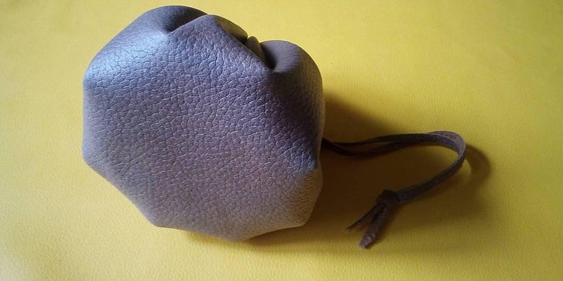 Brown Pouch 14cm, Fabric Pocket for Coins Money Keys Toys Dice Jewelry ...