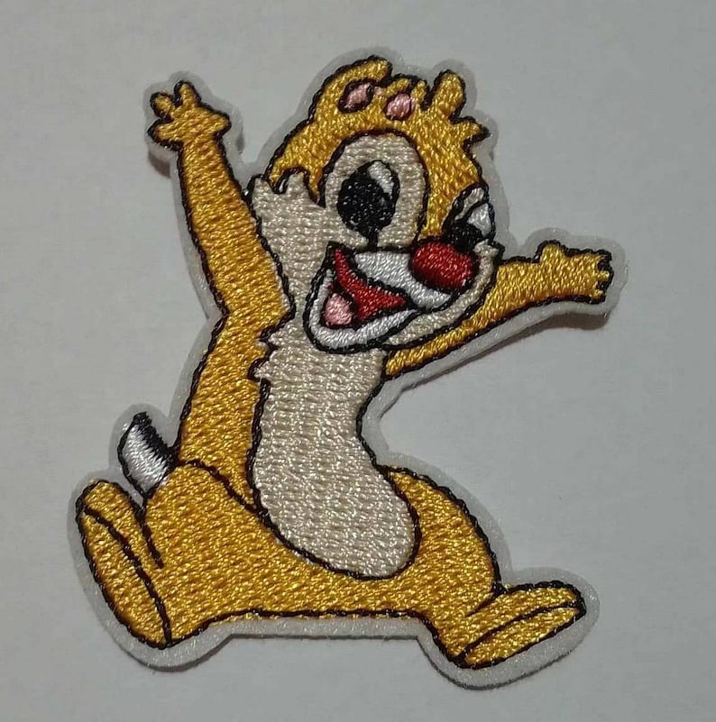 Chip and Dale (dale the Squirrel) Iron on Applique, Cute Forest Animal Chipmunk Iron on Patch ...