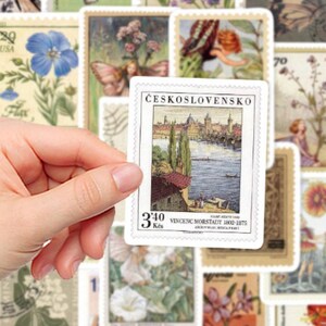 50pcs Postage Stamps Stickers Retro, Self-adhesive Stickers ...