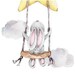 Bunny on a Swing Sticker, Cute Rabbit Self-adhesive Stickers, 12x11,5cm ...