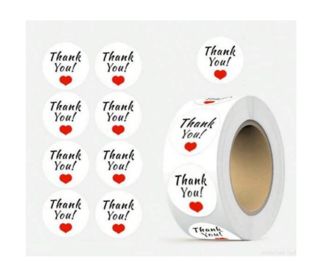 Thank You Sticker, Cute Round Self-adhesive Stickers - Etsy