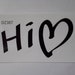 Writing Word Hi With Heart Sticker, Cute Self-adhesive Stickers, 10x8cm ...