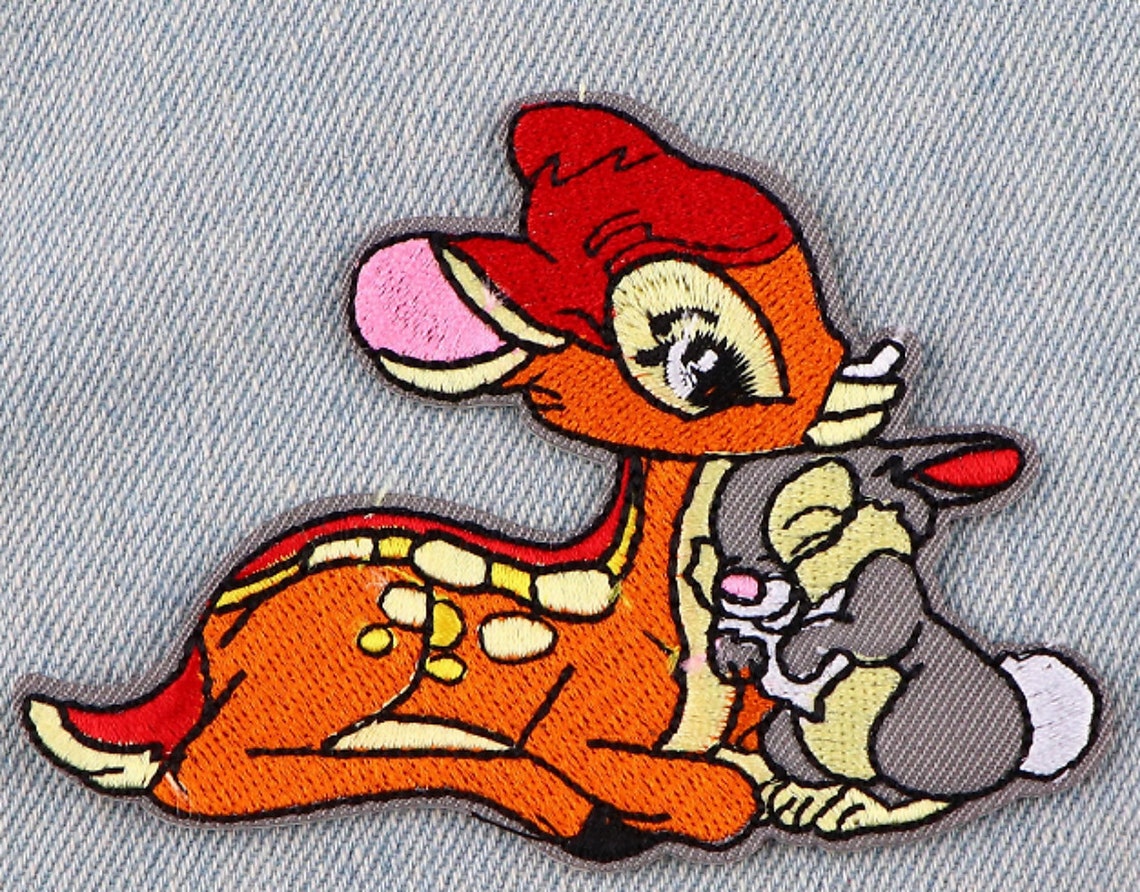 Bambi Doe and Bunny Iron on Applique, Cute Forest Animals Iron on Patch ...
