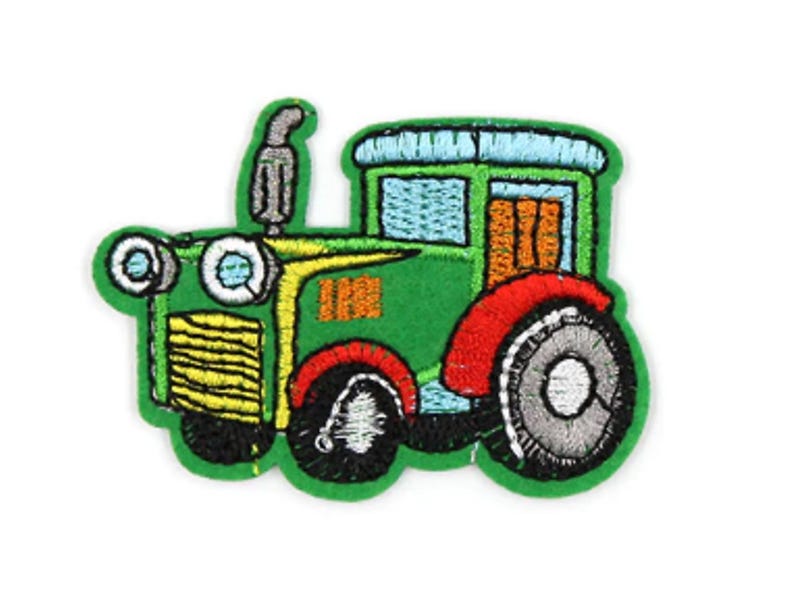 Green Tractor Iron on Applique, Tractor Iron on Patch, Children's Iron ...