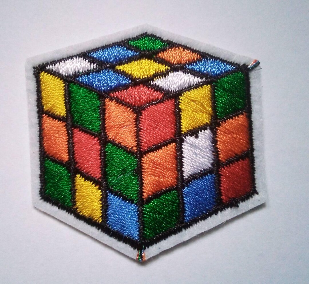Rubik's Cube Iron on Applique, Colorful Rubik's Cube Iron on Patch ...